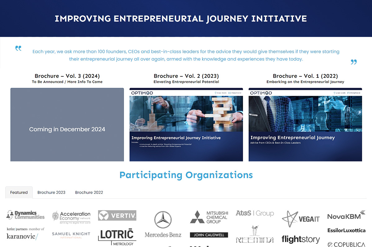 Optimod - Improving Entrepreneurial Journey Initiative Optimod - Improving Entrepreneurial Journey Initiative